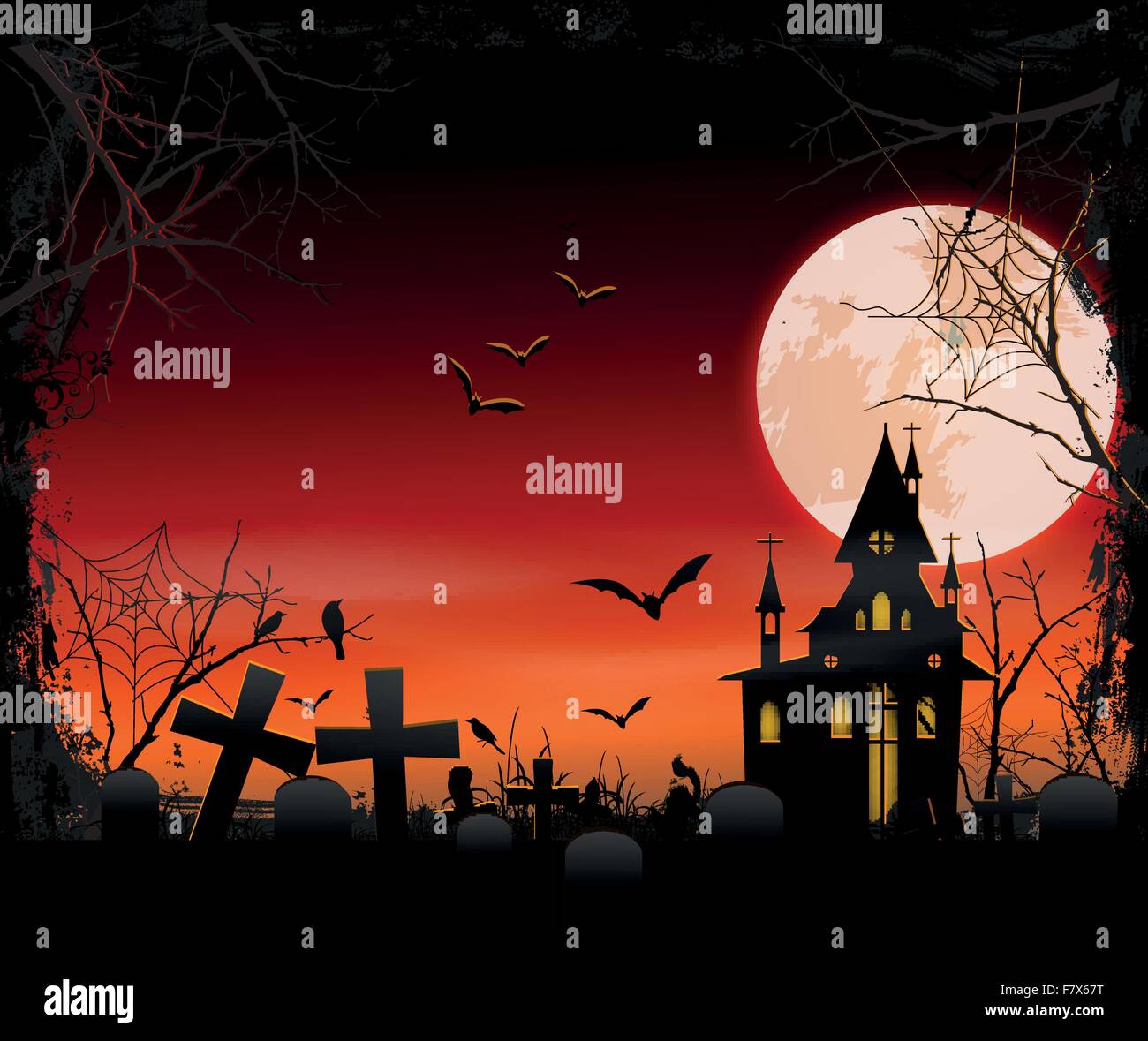 illustration of Halloween night background for you design Stock Vector ...