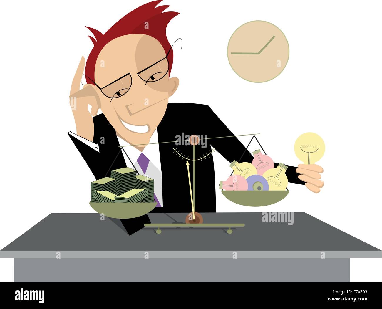 Businessman, ideas and money Stock Vector Image & Art - Alamy
