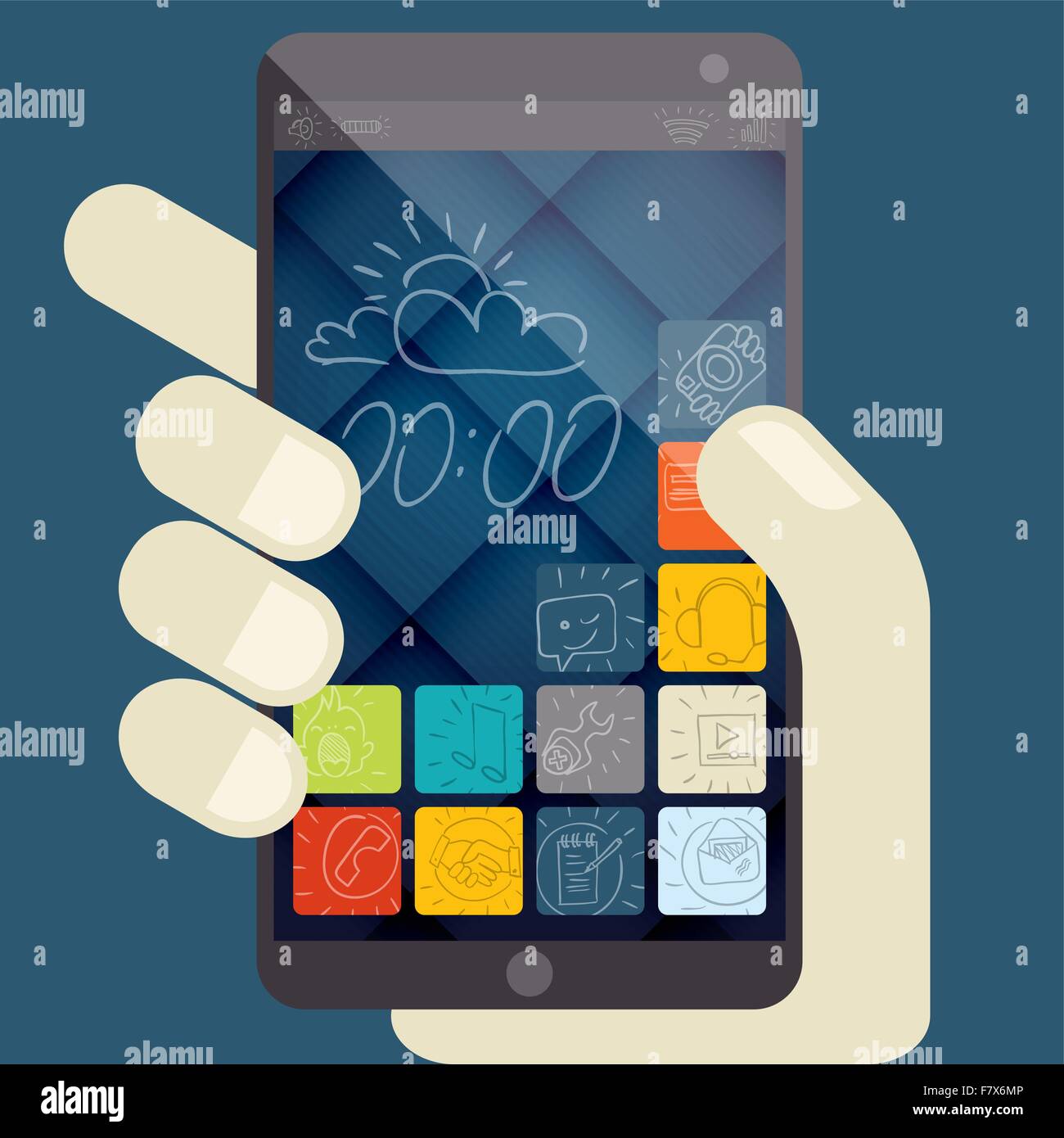 Concept For Mobile Apps, Flat Design Stock Vector Image & Art - Alamy