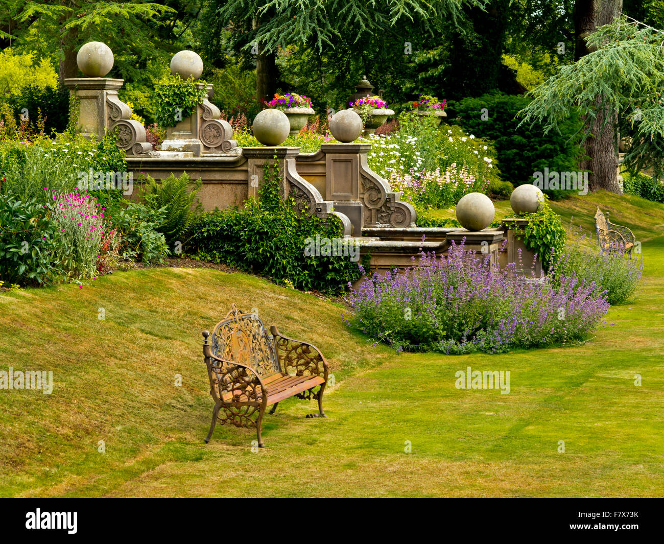 Steps in the garden at Thornbridge Hall a country house near Great ...