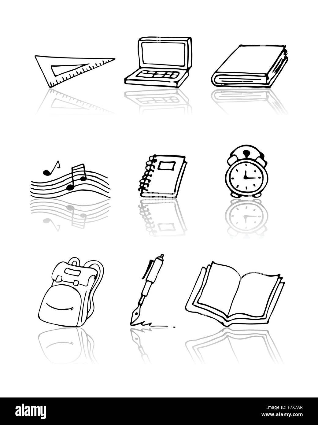 Marker pen school icon Black and White Stock Photos & Images - Alamy