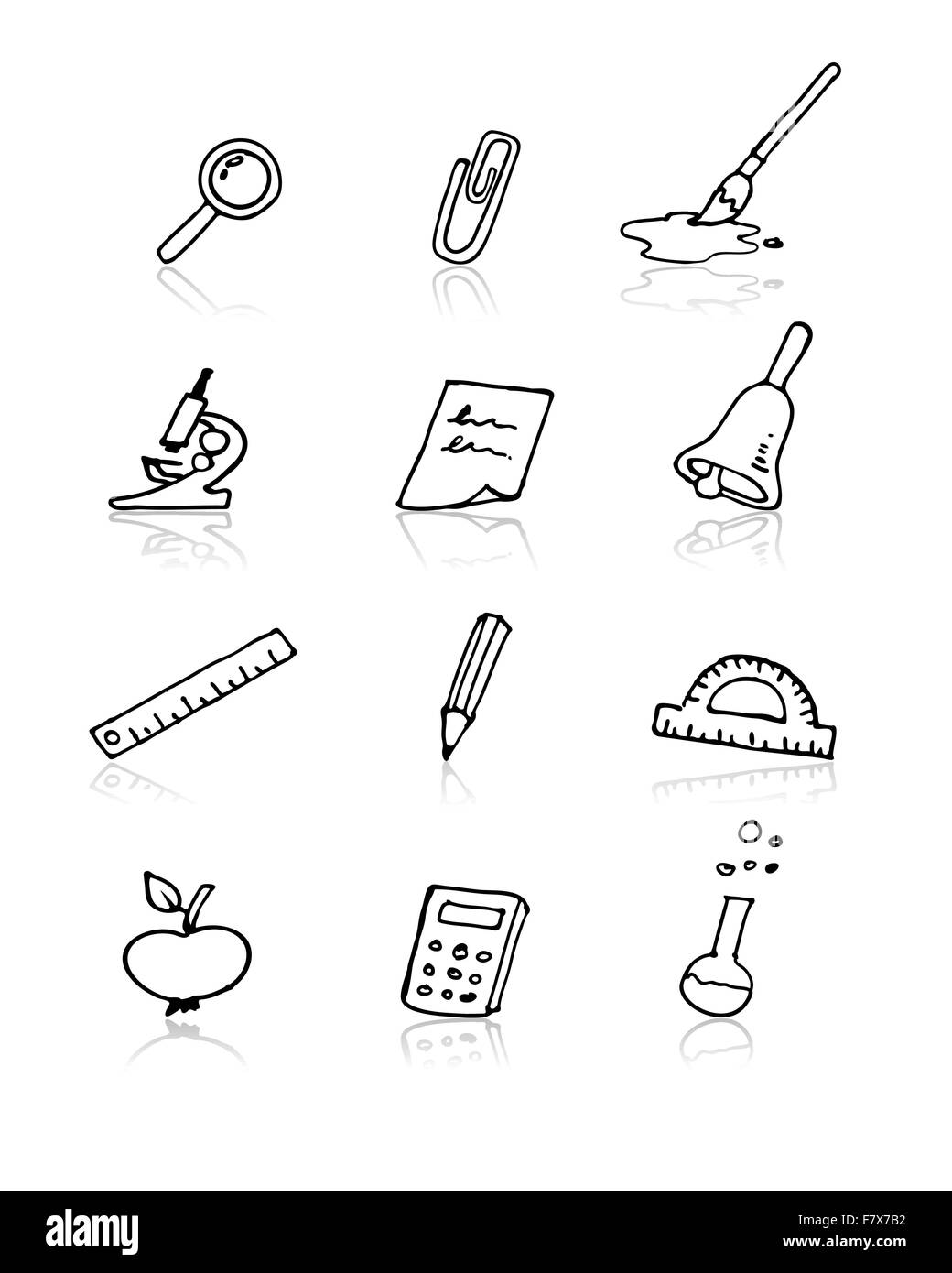 Notebook school supply icon Cut Out Stock Images & Pictures - Alamy