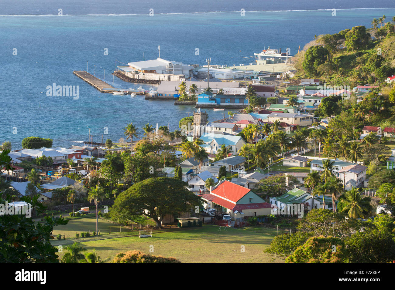 View of Levuka (UNESCO World Heritage Site), Ovalau, Fiji Stock Photo ...