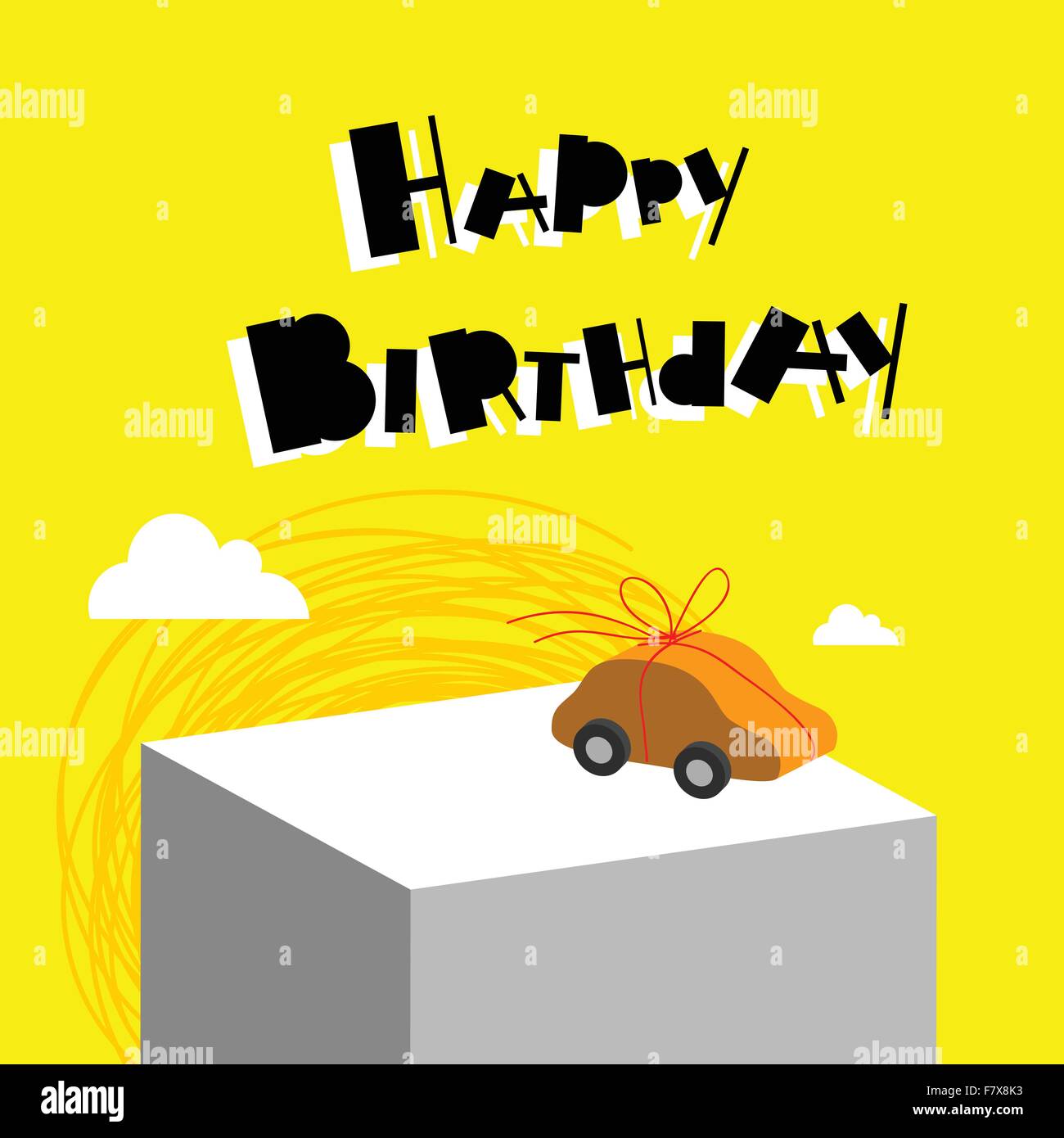 Car happy birthday Stock Vector Images - Alamy