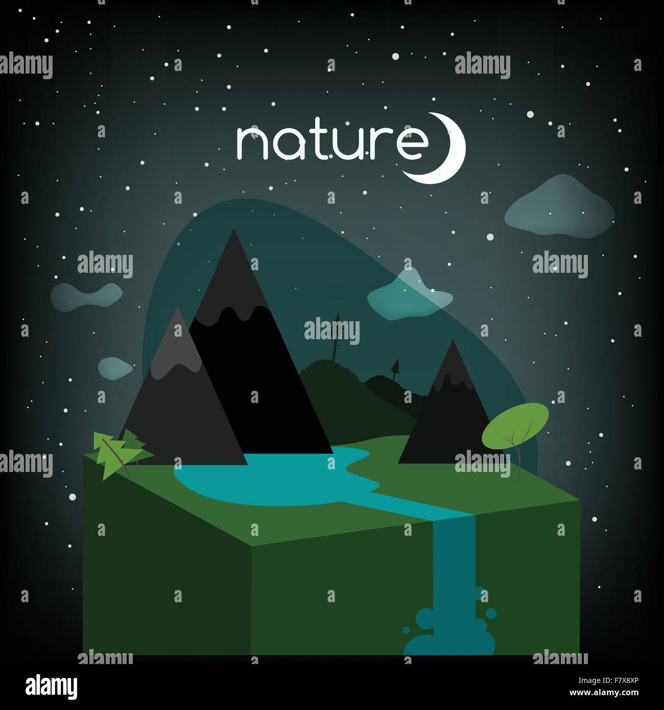 Spring summer landscape Stock Vector Images - Alamy