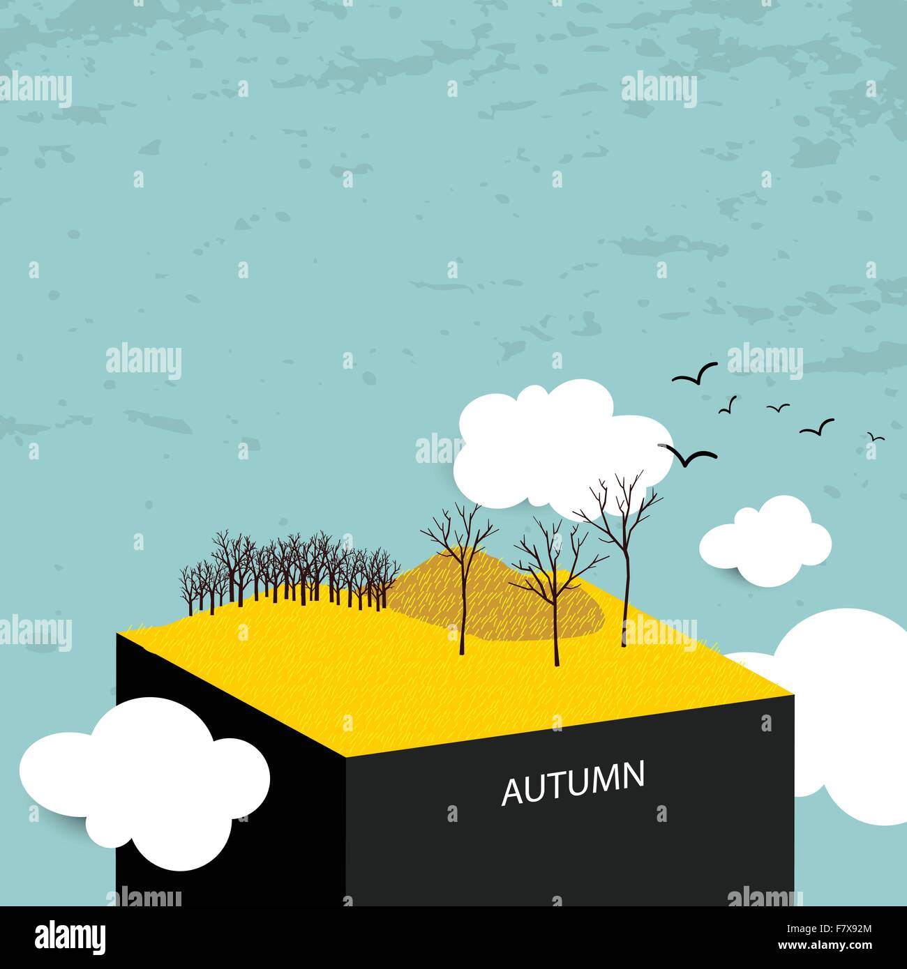 Landscape field trees sky Stock Vector Images - Alamy