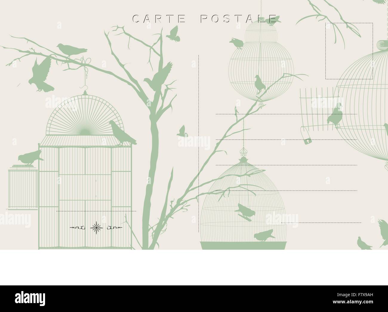 Vintage birds postcard 2 Stock Vector Image & Art - Alamy