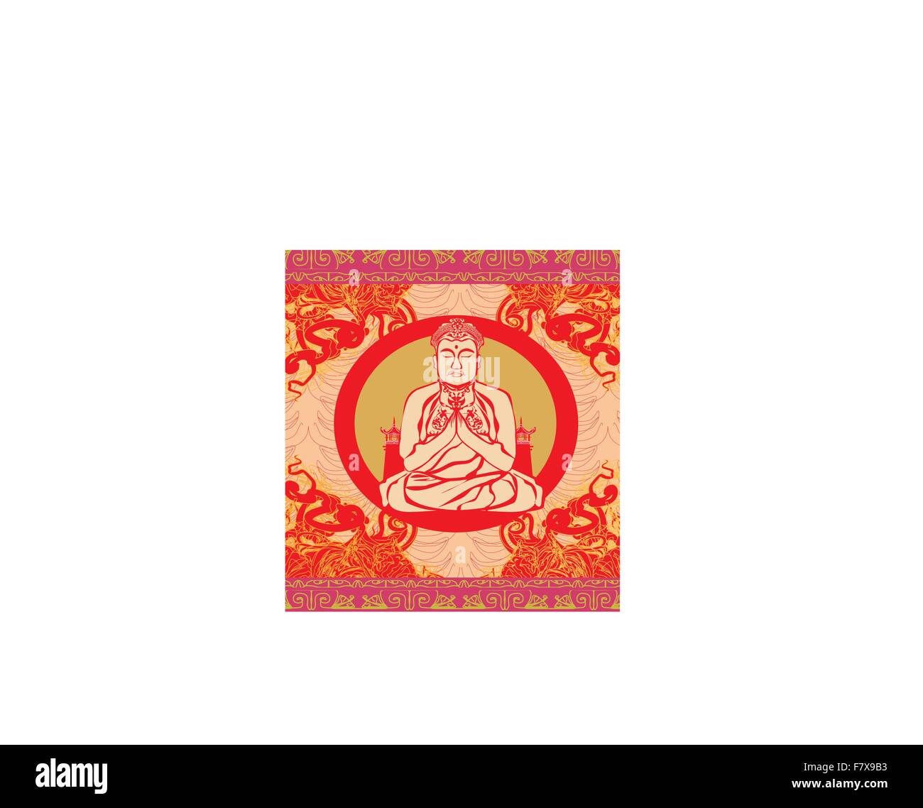 Buddha - abstract background, beautiful ornament card Stock Vector ...