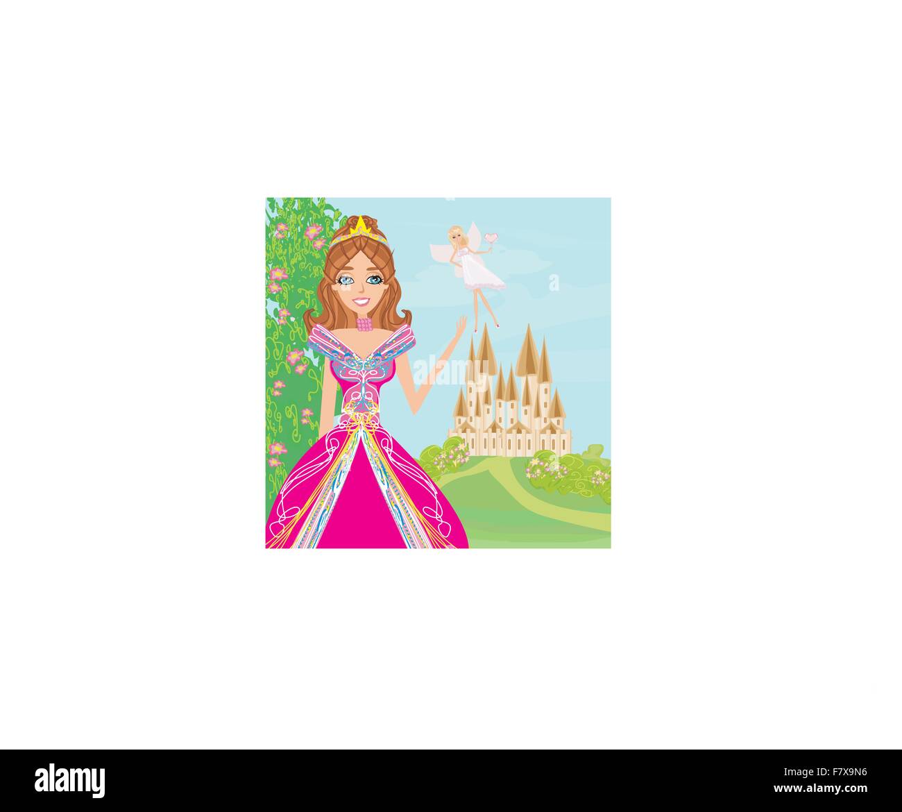 Fairy tale background blue Stock Vector Images - Alamy