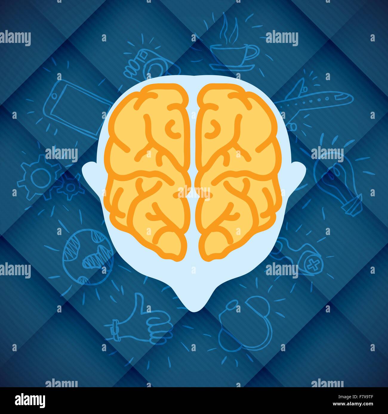 Modern Business Brain Concepts In Flat Design Stock Vector Image & Art ...