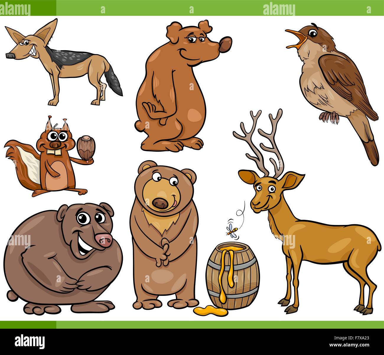 wild animals cartoon set illustration Stock Vector Image & Art - Alamy