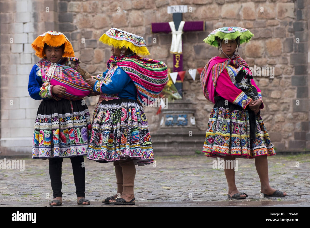 Several women through the city dressed in traditional costumes to take ...