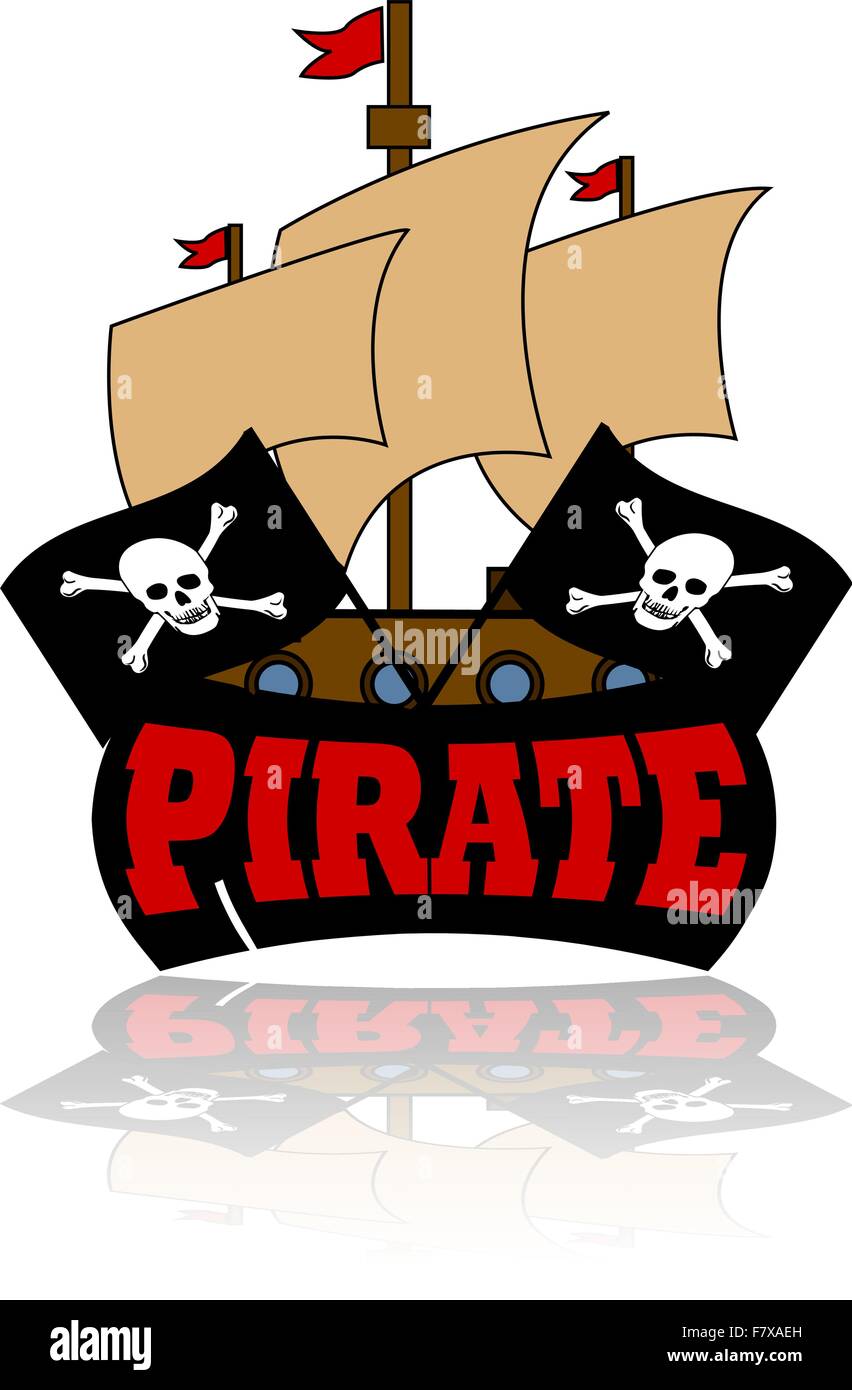 Pirate flag icon cartoon Stock Vector Images - Alamy