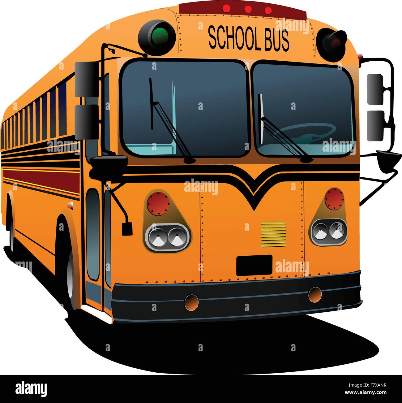 Yellow school bus. Vector illustration Stock Vector Image & Art - Alamy