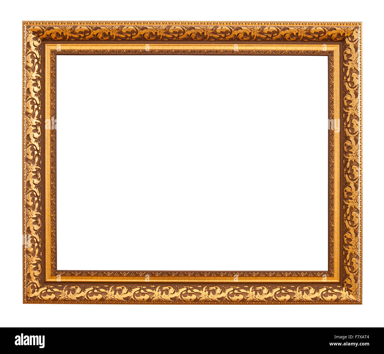 Luxury gold frame. Isolated over white background with clipping path ...