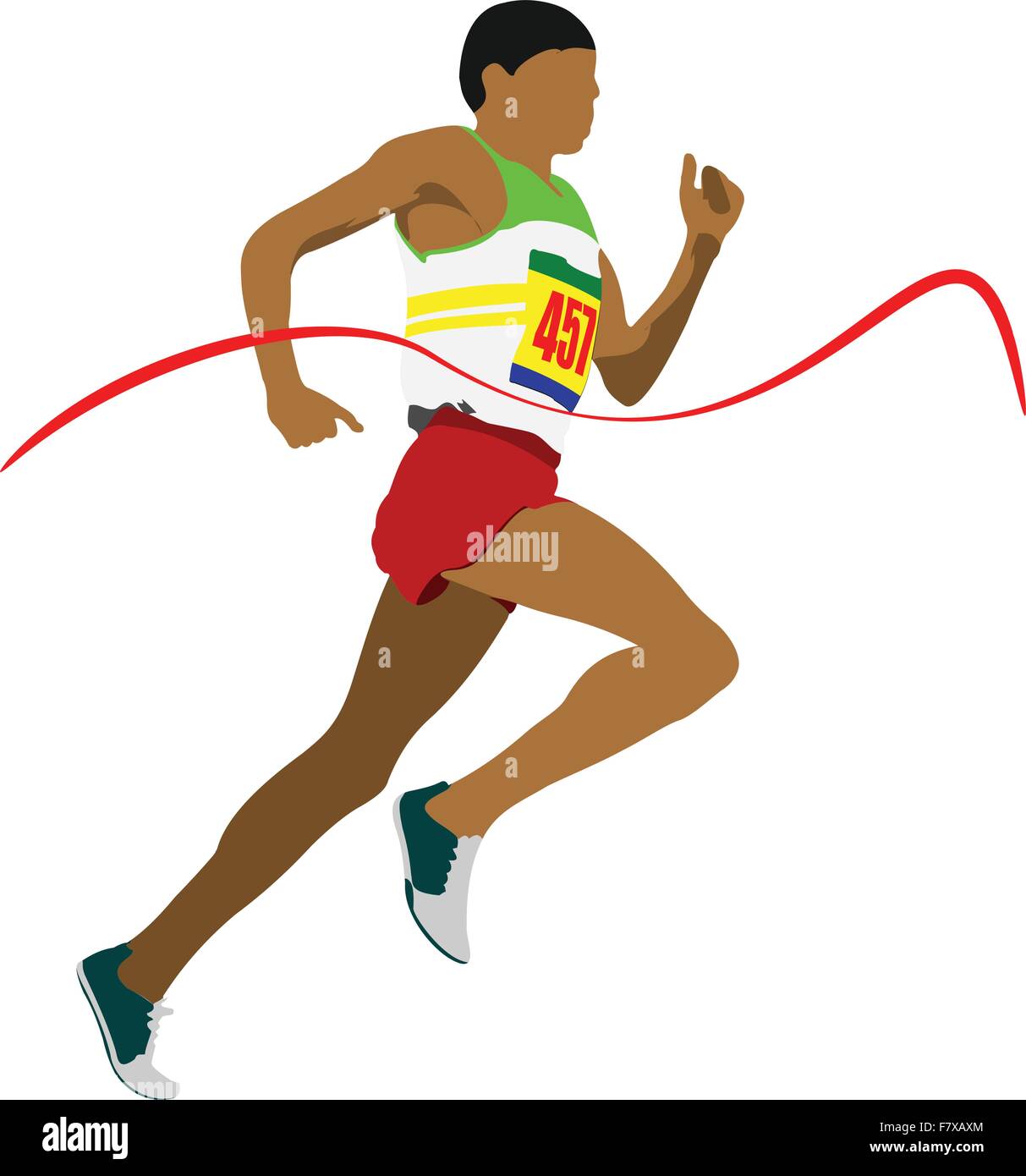 Track and field. Man running. Vector illustartion Stock Vector Image ...