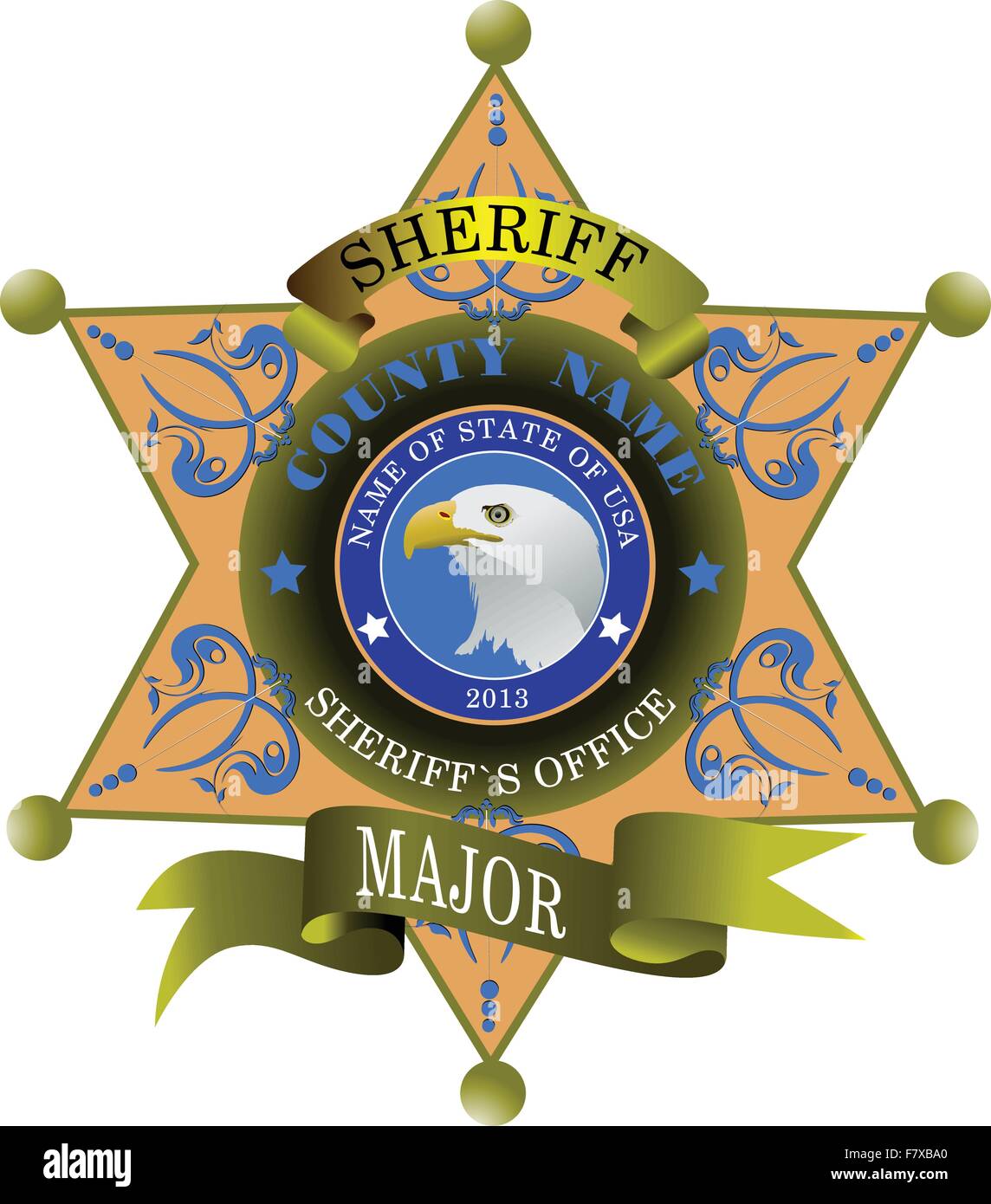 Sheriff's badge on a white background. Vector illustration Stock Vector ...