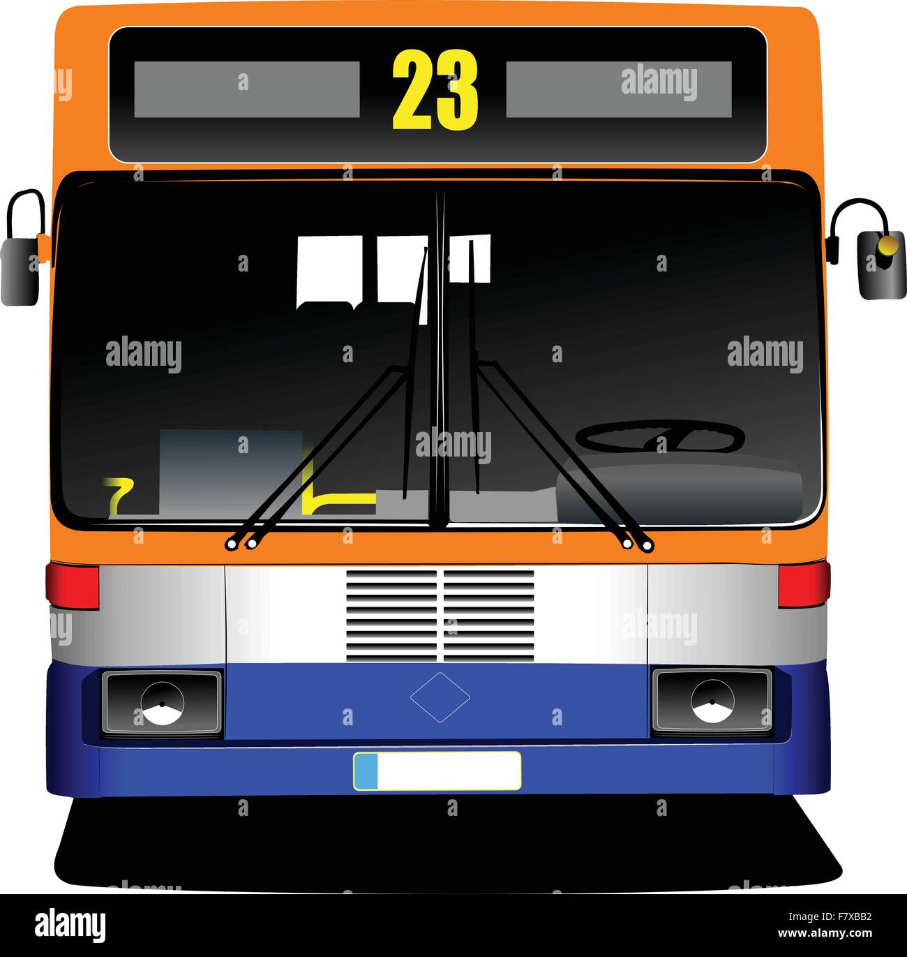 Orange-blue city bus. Coach. Vector illustration for designers Stock ...