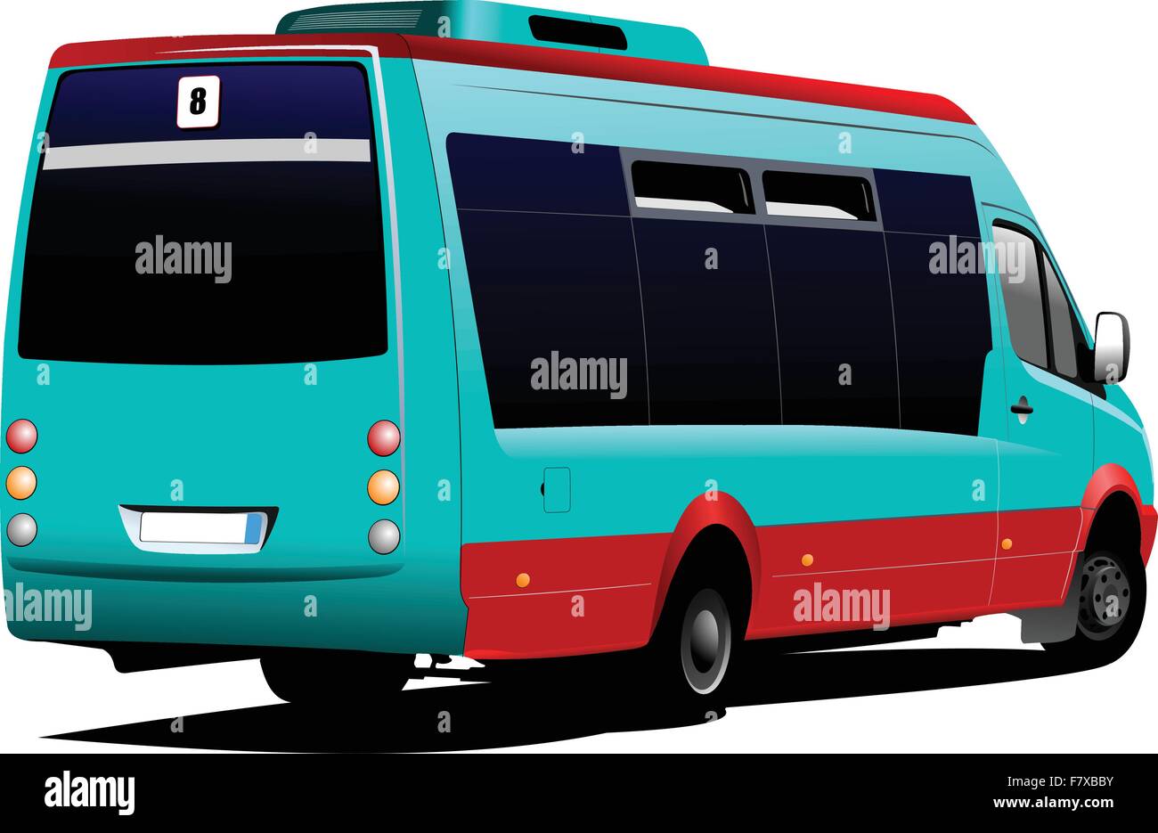 Small city or tourist minibus. Vector illustration Stock Vector Image ...