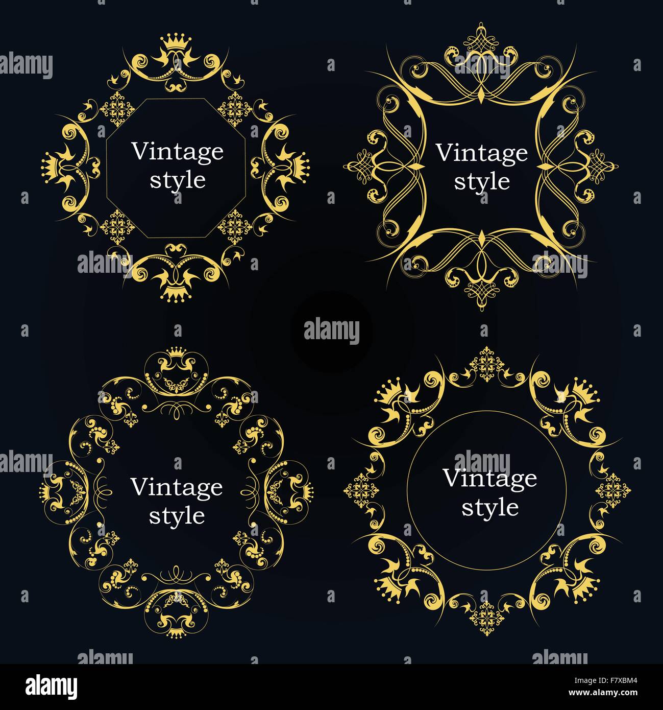 Collection of four vector frames with sample text Stock Vector Image ...
