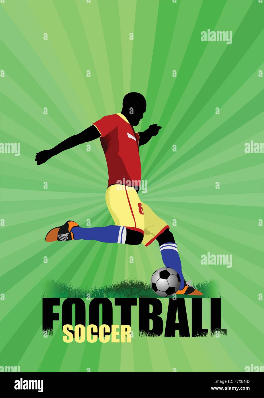 Poster Soccer football player. Colored Vector illustration Stock Vector ...