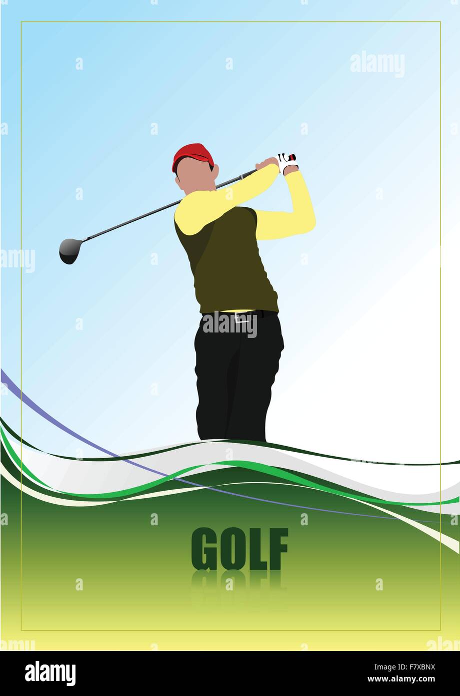 Golf player poster. Vector illustration Stock Vector Image & Art - Alamy