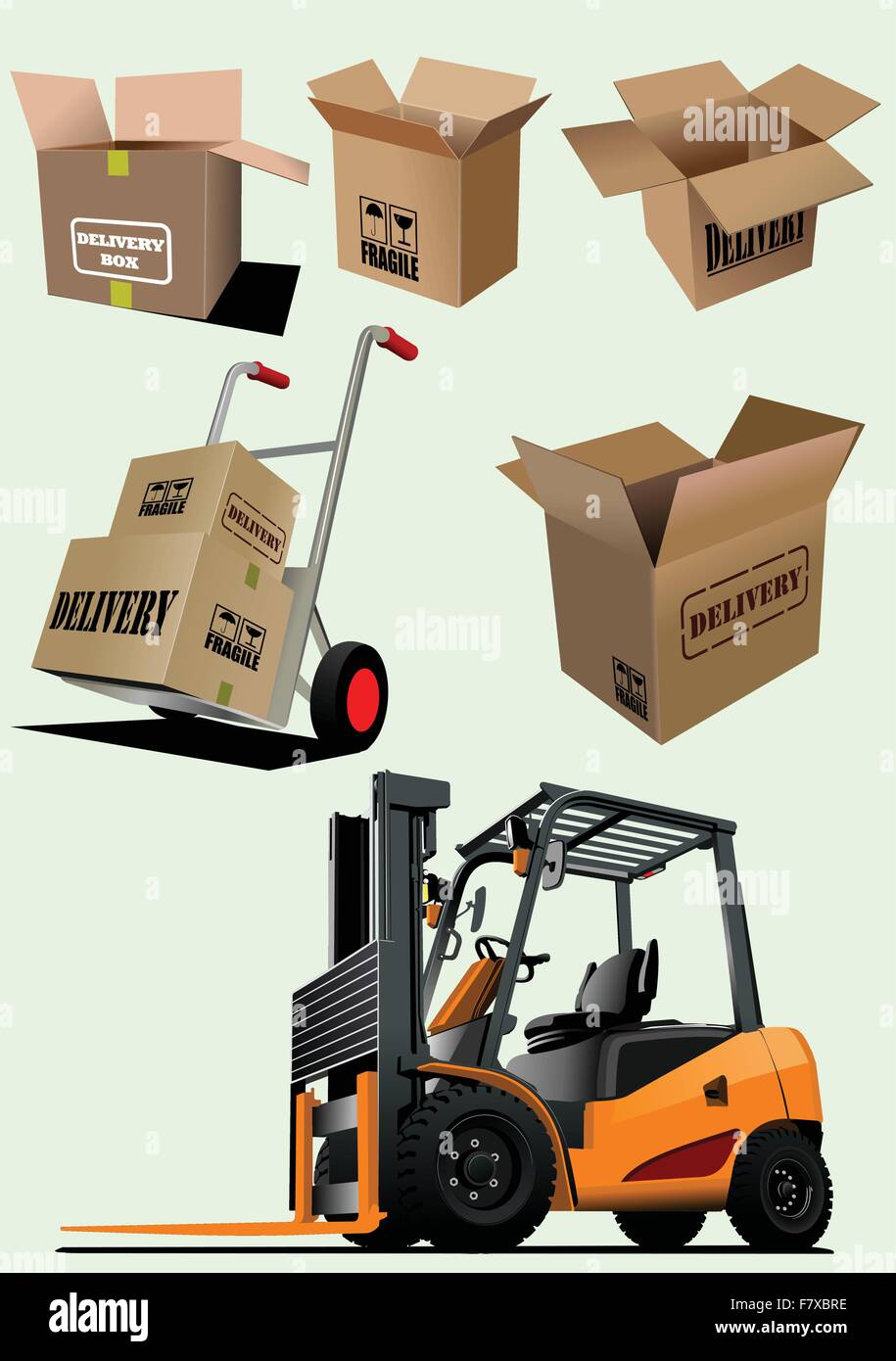 Delivery equipment collection. Vector illustration for designers Stock ...