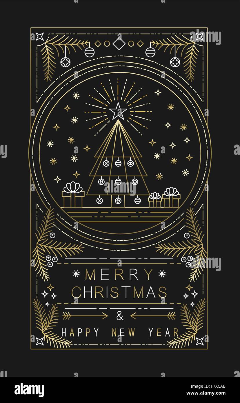 Christmas card tree gifts Stock Vector Images - Alamy