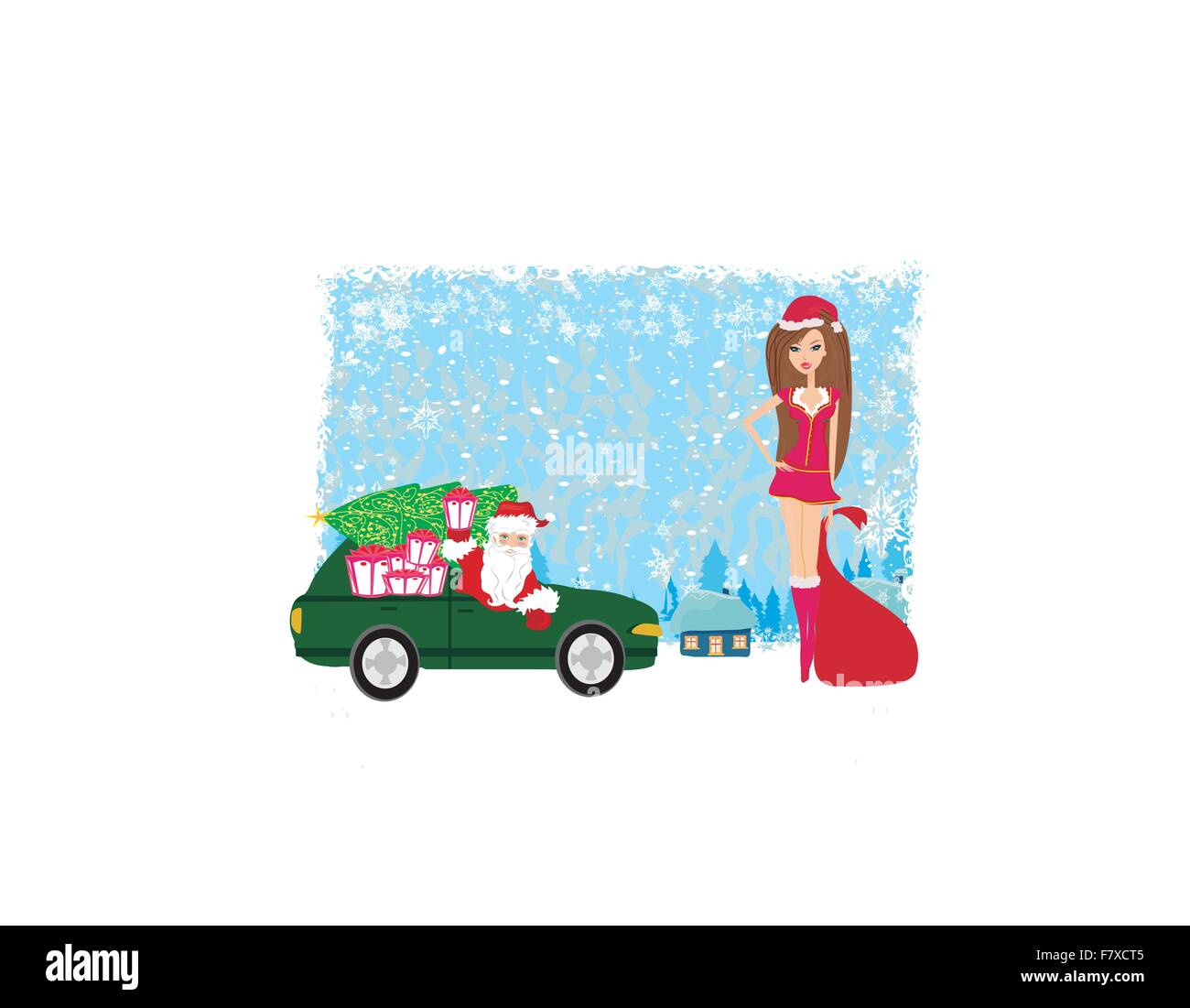 Woman santa claus costume Stock Vector Images - Alamy