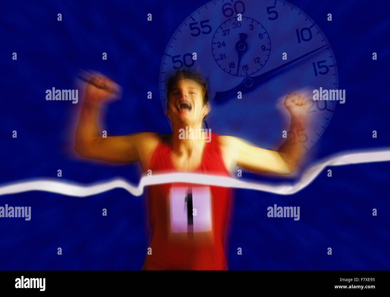 Man winning race run hi-res stock photography and images - Alamy