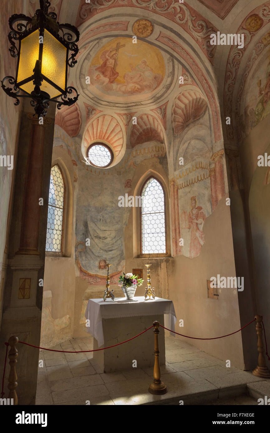Chapel interior in Bled Castle, Slovenia Stock Photo - Alamy