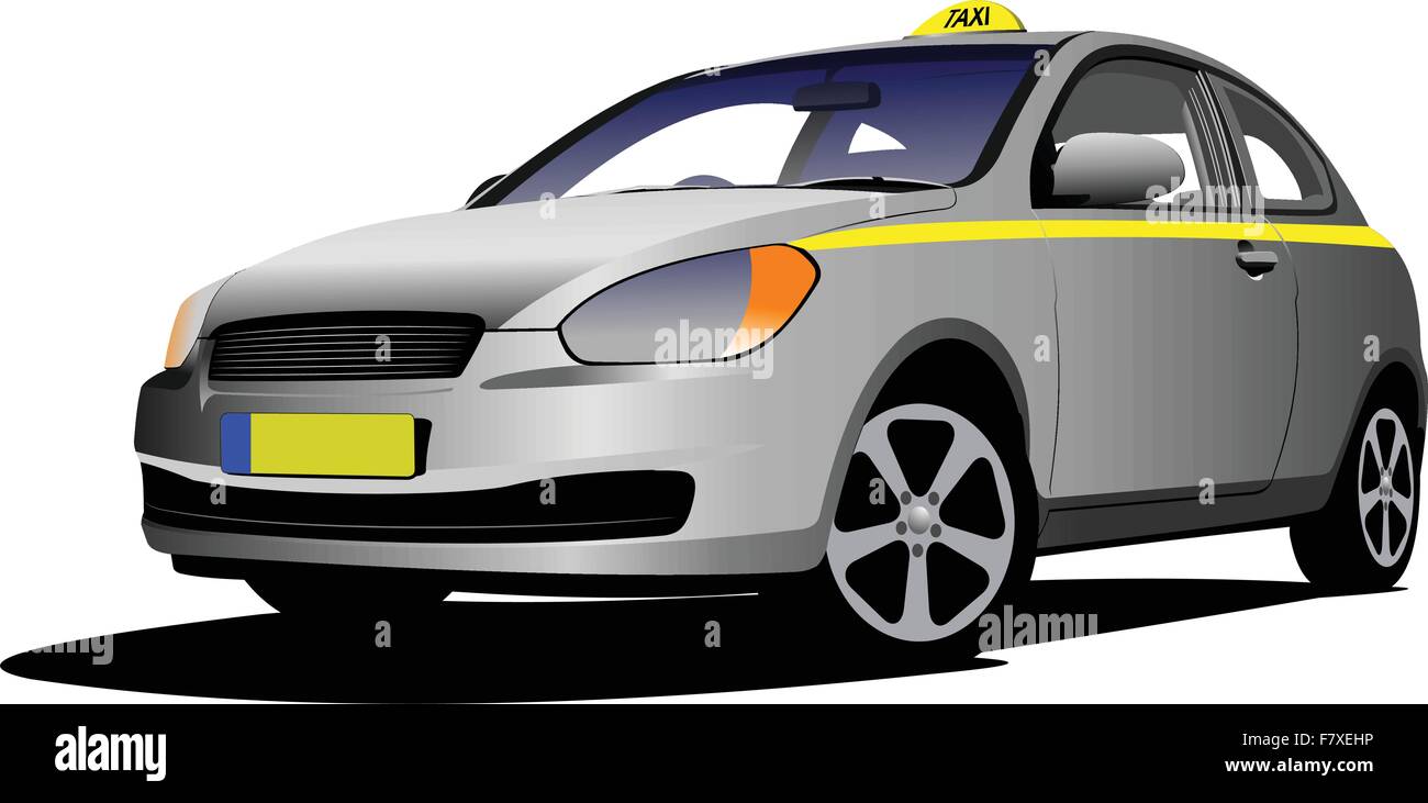Vector isolated taxi on white background Stock Vector Image & Art - Alamy
