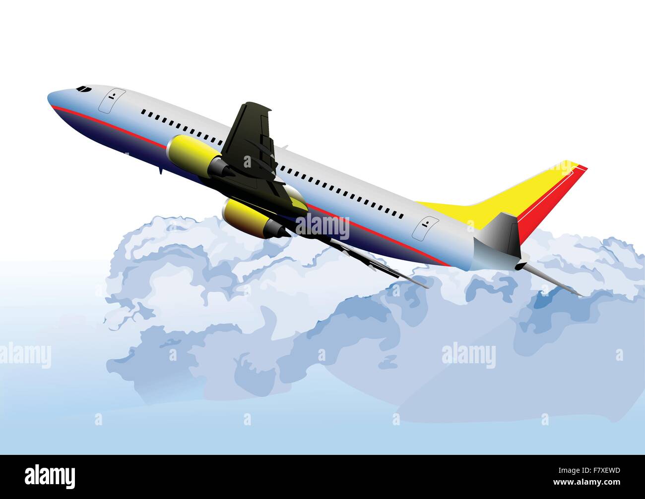 Airplane on the air. Vector illustration Stock Vector Image & Art - Alamy