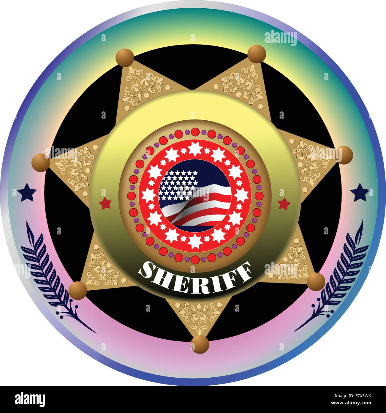 Sheriff's badge on a white background Stock Vector Image & Art - Alamy