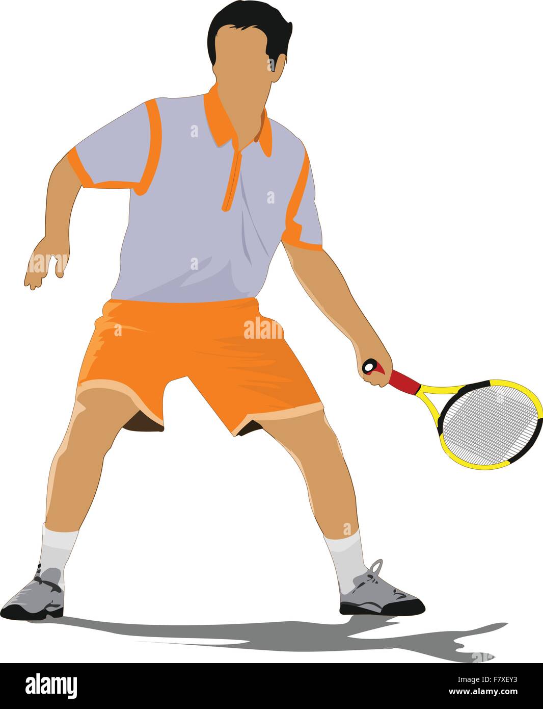 Tennis player. Colored Vector illustration for designers Stock Vector ...