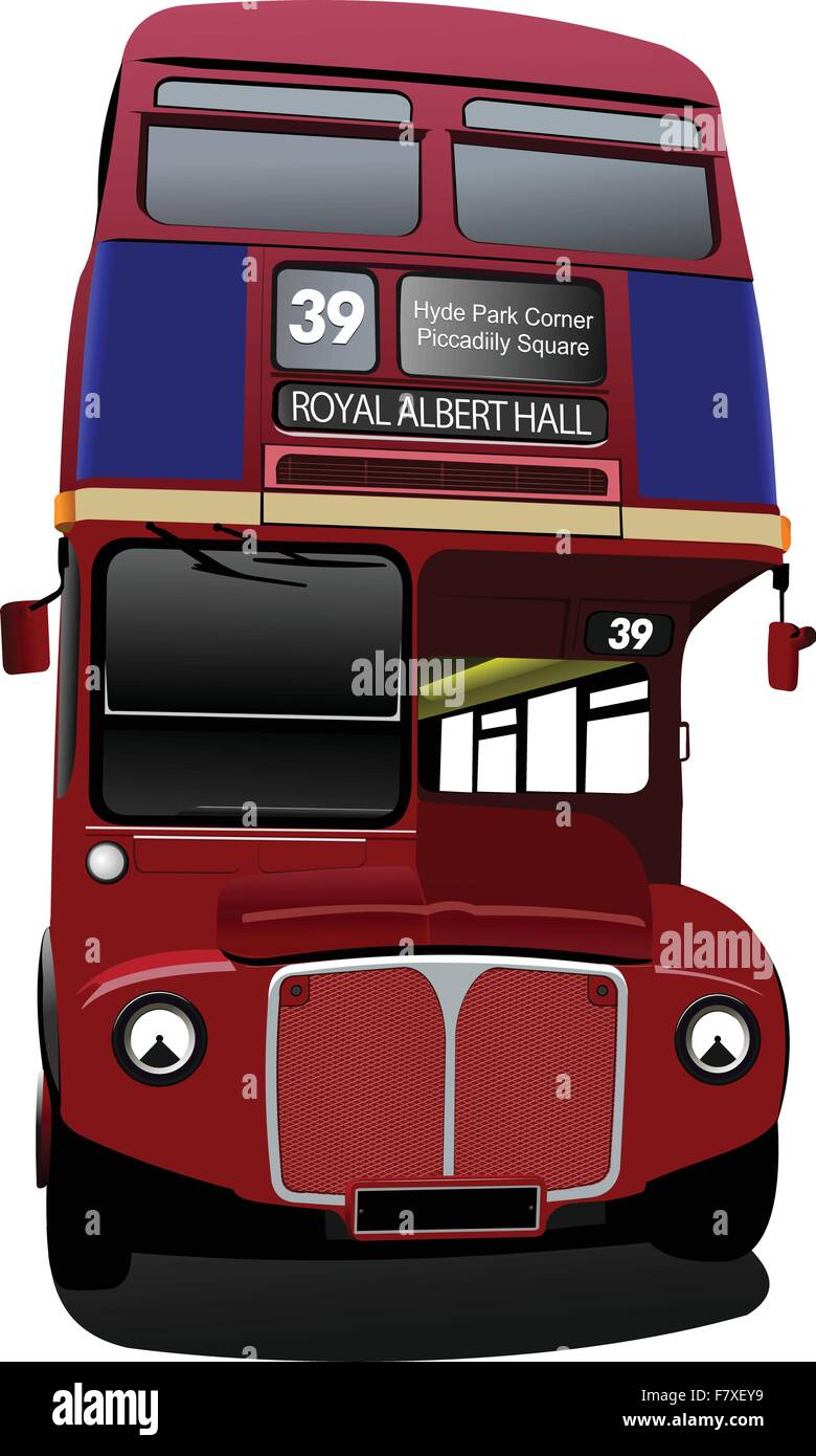 London double Decker red bus. Vector illustration Stock Vector Image ...