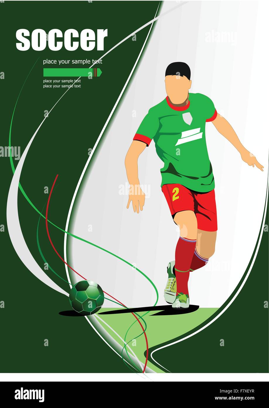 Soccer football player poster. Vector illustration Stock Vector Image ...