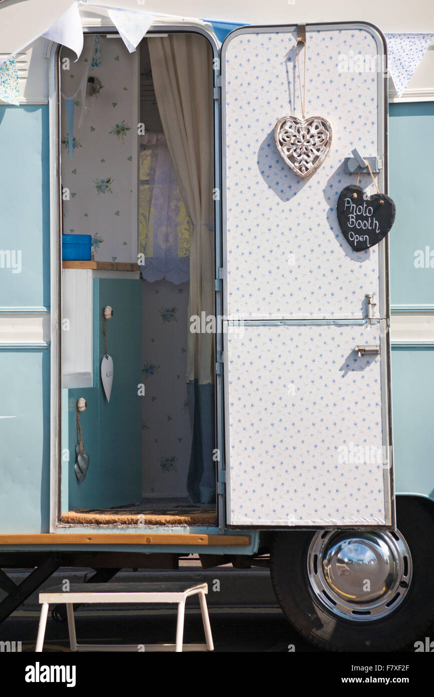 Vintage retro photo booth at Poole Vintage event at Poole, Dorset UK in ...