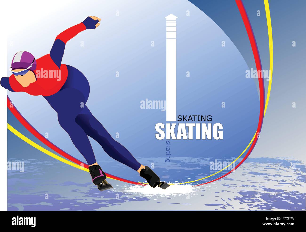 Speed skating poster. Vector illustration Stock Vector Image & Art - Alamy
