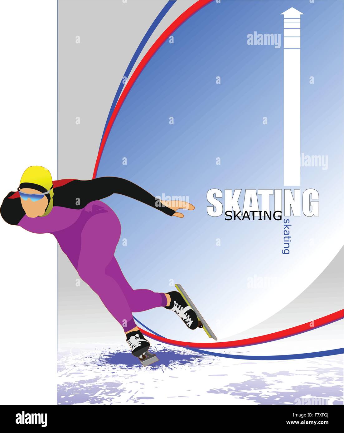 Speed skating poster. Vector illustration Stock Vector Image & Art - Alamy