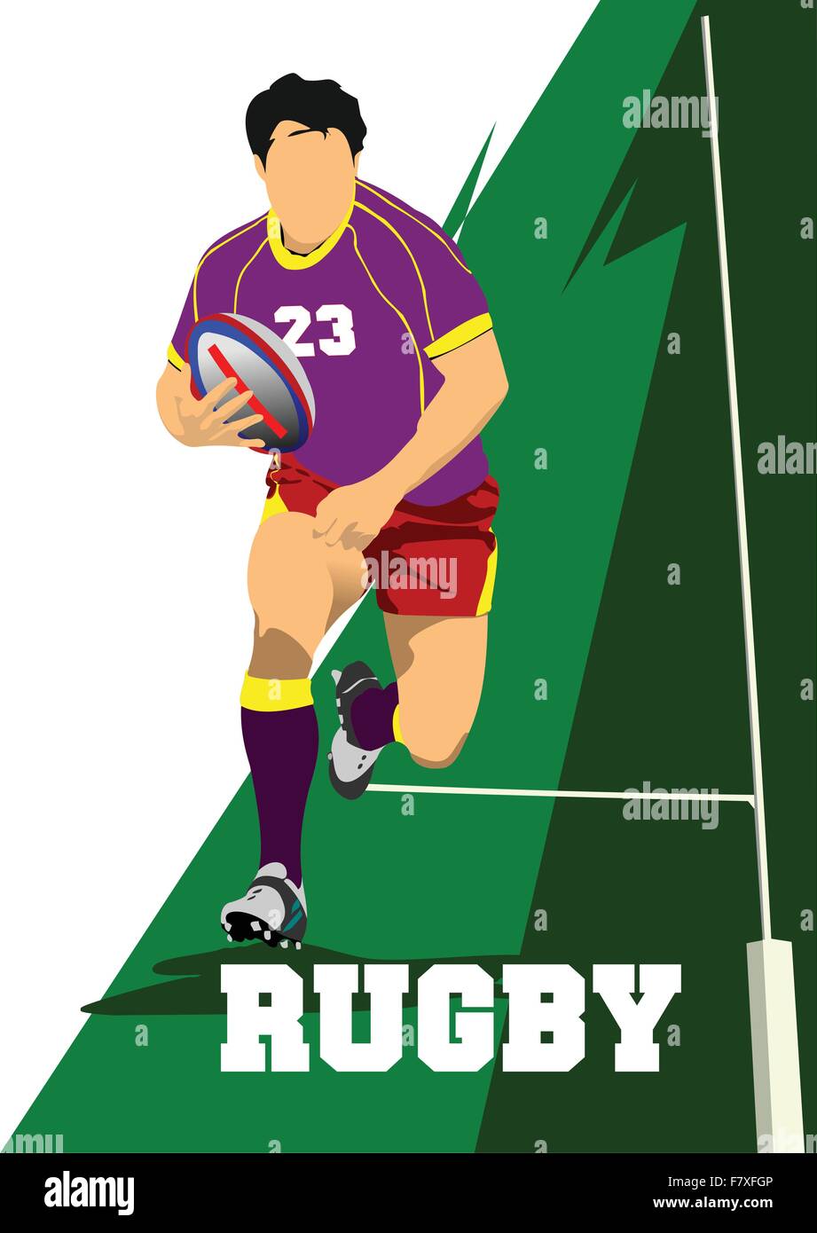 Rugby player silhouette hi-res stock photography and images - Alamy