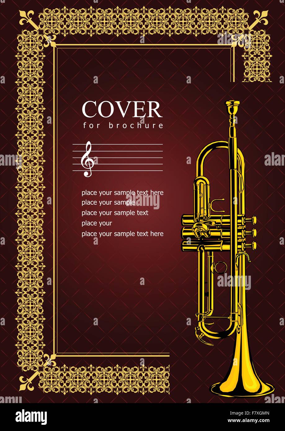 Cover for brochure with trumpet images Stock Vector Image & Art - Alamy