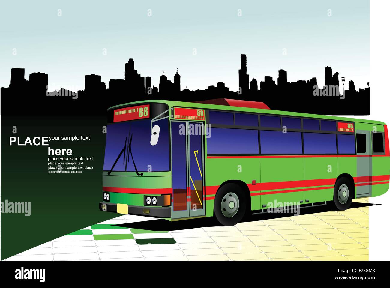 Bus into town Stock Vector Images - Alamy