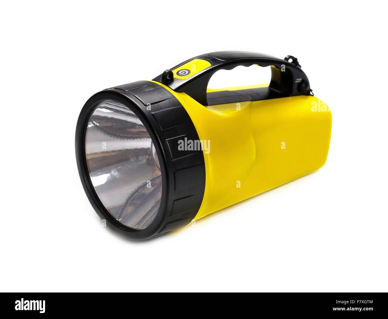 Flashlight LED, yellow, isolated on white background Stock Photo - Alamy