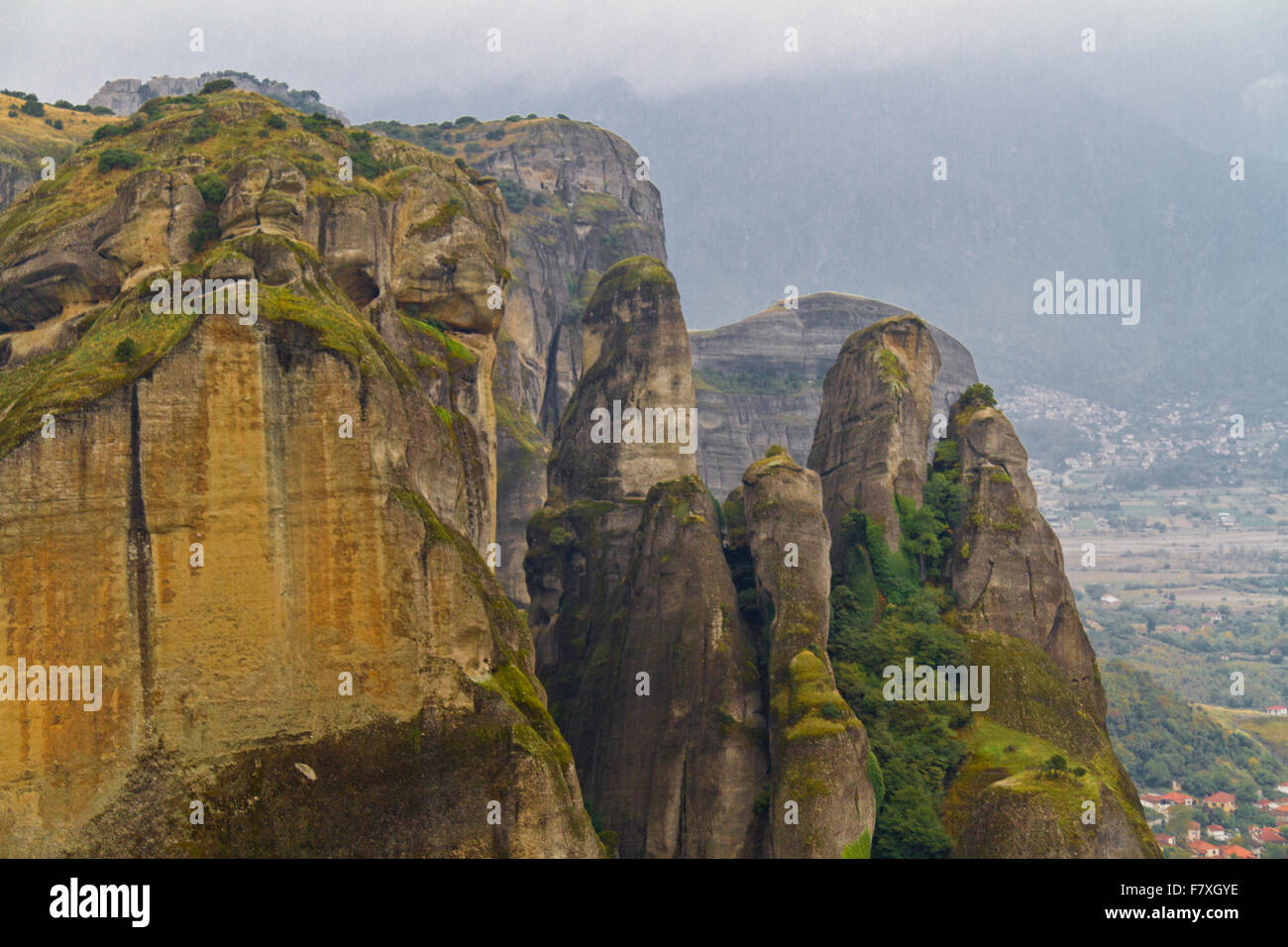 Meteora cliffs and monasteries Stock Photo - Alamy