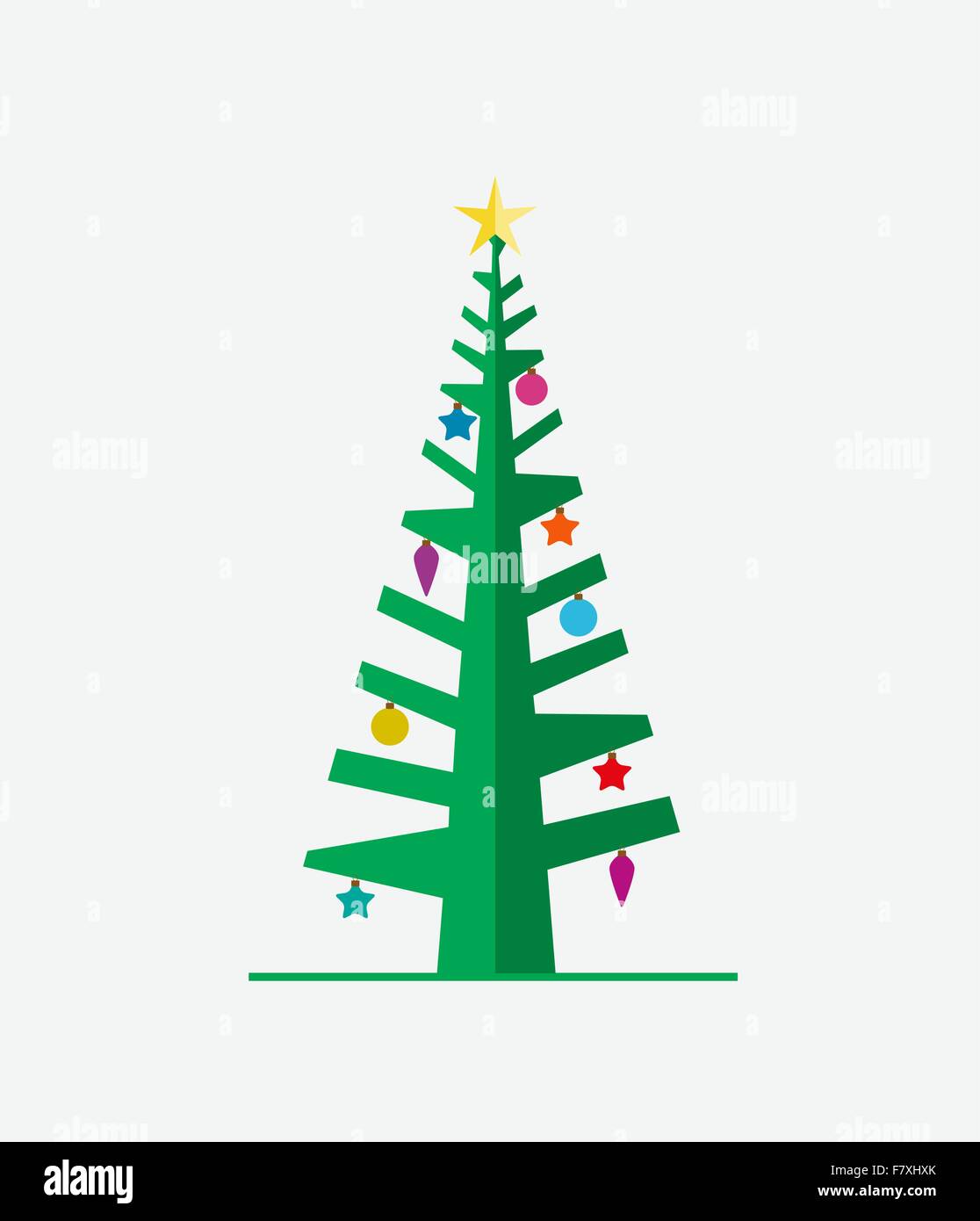 Christmas tree single line Stock Vector Images - Alamy