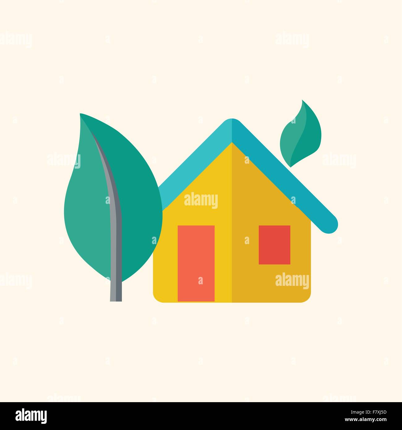 Eco-friendly House Flat Icon Stock Vector Image & Art - Alamy