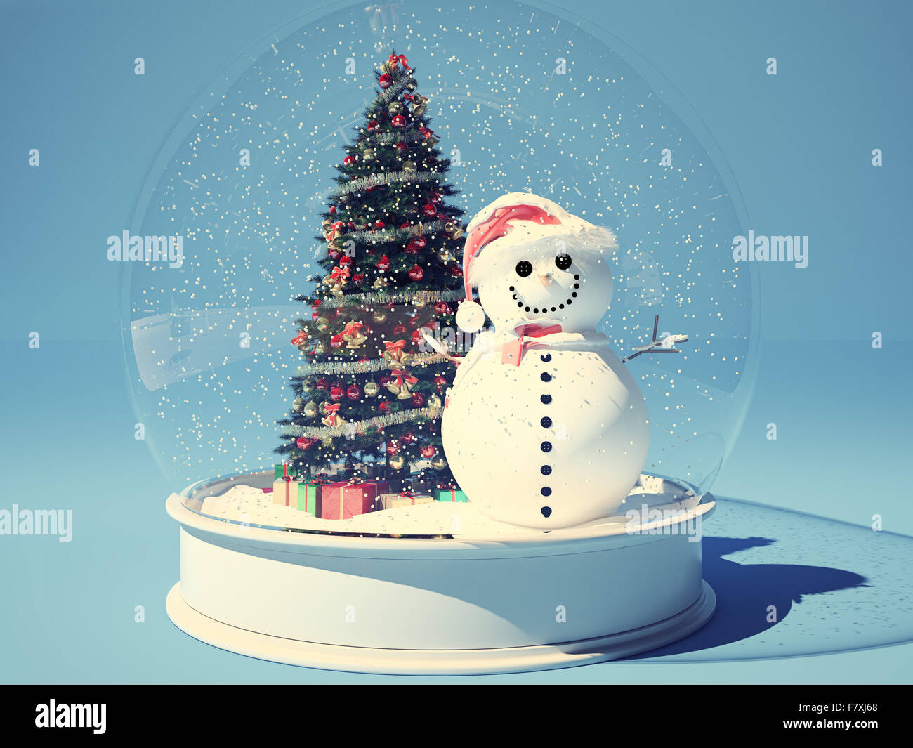 Snow globe with snowman Stock Photo - Alamy