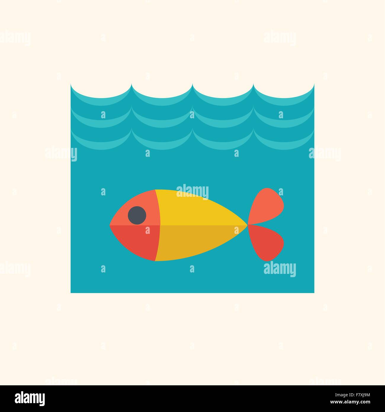 Fish Flat Icon Stock Vector Image & Art - Alamy