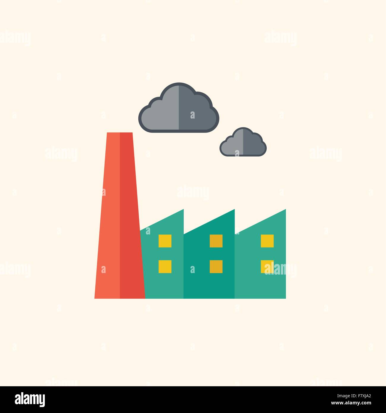 Factory Flat Icon Stock Vector Image & Art - Alamy